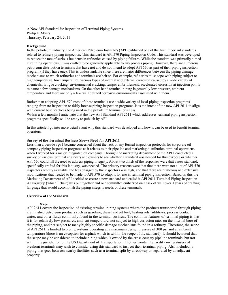 API2611 Article | PDF | Oil Refinery | Pipe (Fluid Conveyance)