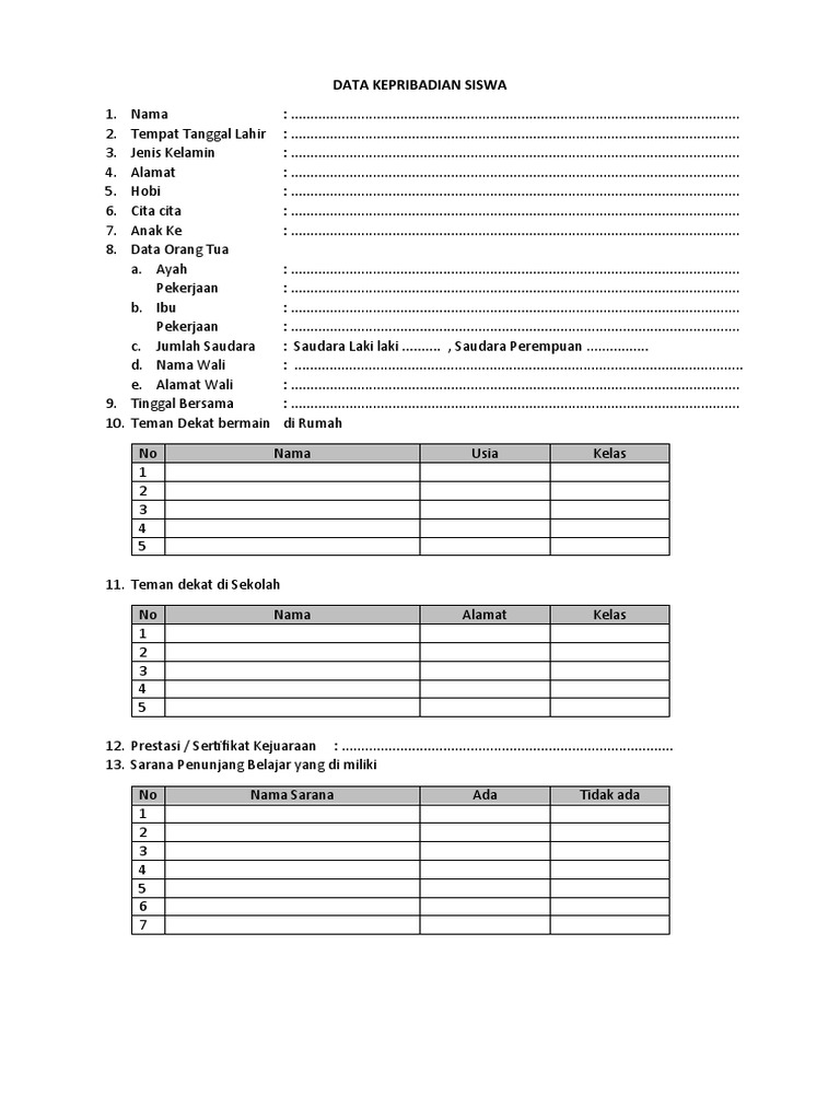 Profil Siswa: Data Diri dan Prestasi Akademik | PDF