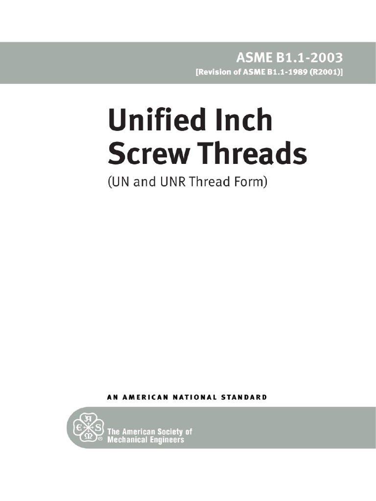 Asme B1.1-2003 | PDF