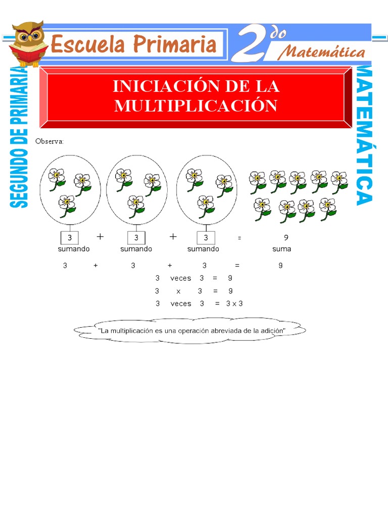 Iniciacion de La Multiplicacion para Segundo de Primaria | PDF