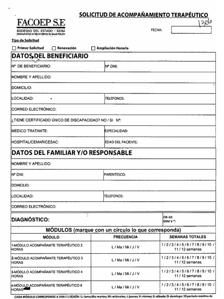 Formulario at Facoep | PDF