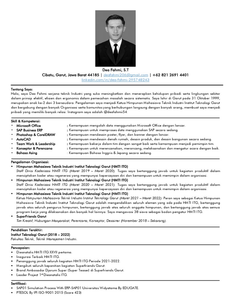 CV - Dea Fahmi | PDF | Seni