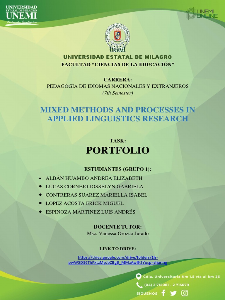 Tpe 2 Mixed Methods Portfolio Grupal Pdf Statistics Statistical