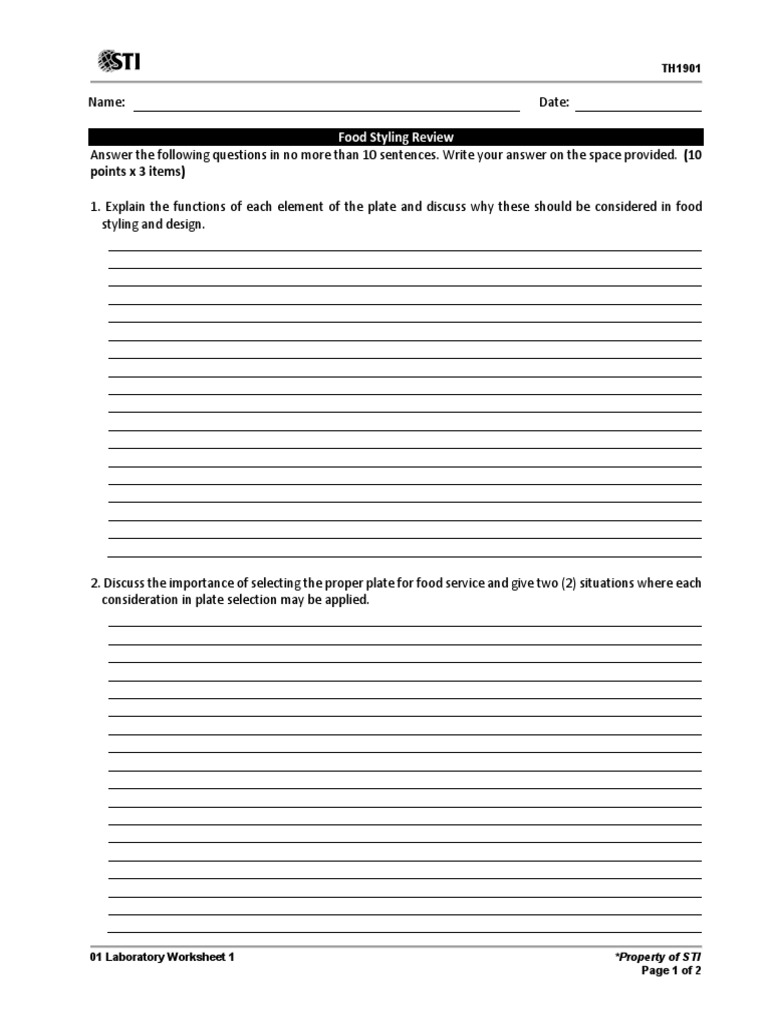 01 Laboratory Worksheet 19 | PDF