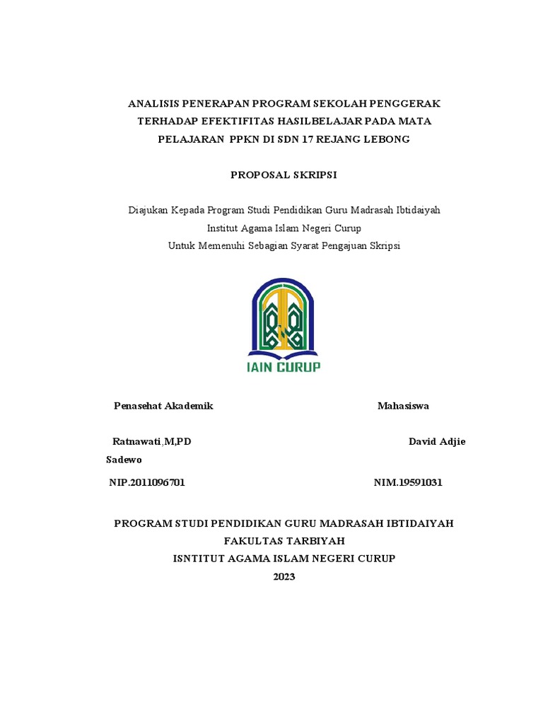 PANDUAN PENULISAN PROPOSAL SKRIPSI PGMI Meledakkkk | PDF