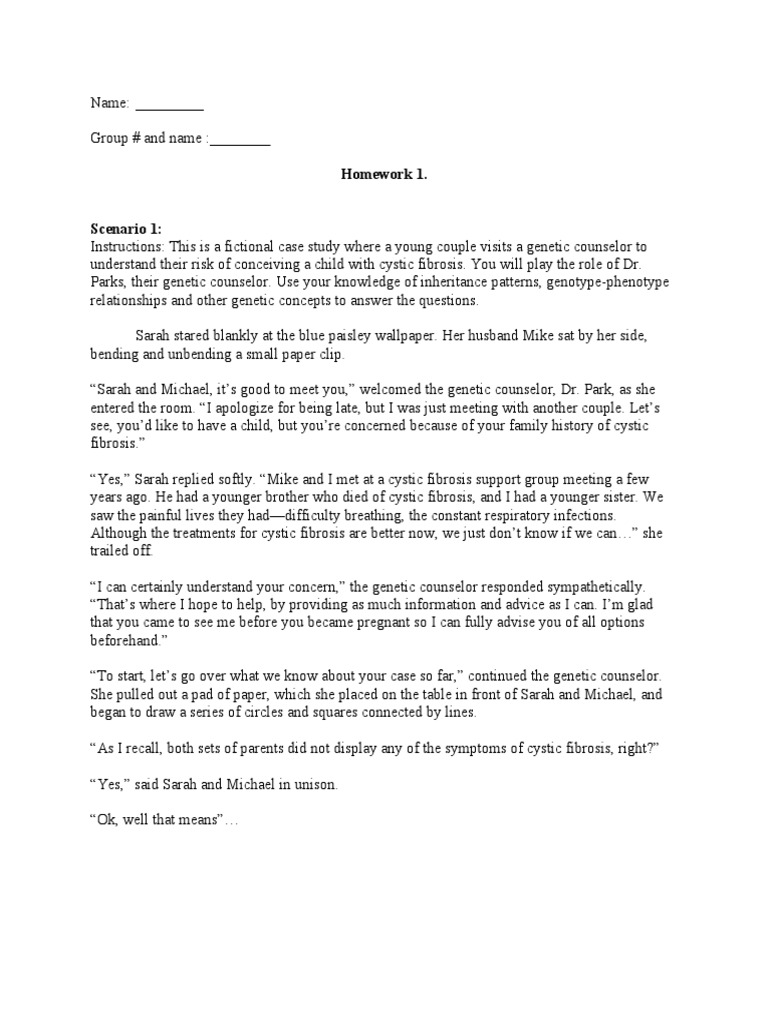 Cystic Fibrosis Case Study | PDF | Genetics | Clinical Medicine