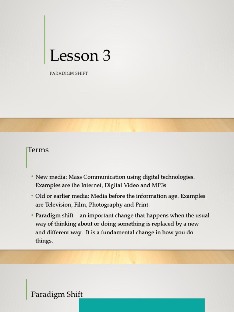 Lesson 3 Paradigm Shift | PDF | Mass Media | News