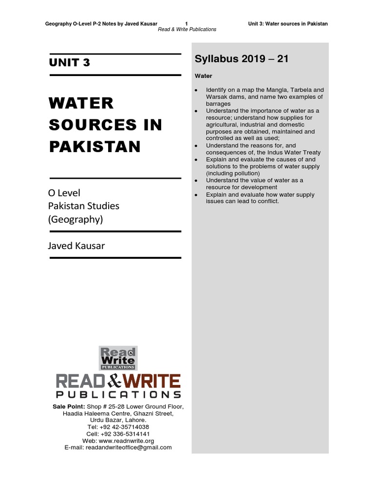 Unit 3 Natural Resources | PDF | Indus River | Irrigation