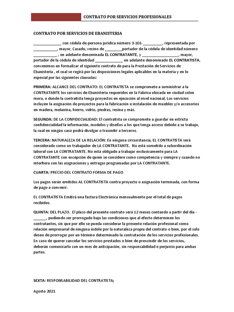 Contrato Servicios - Machote | PDF