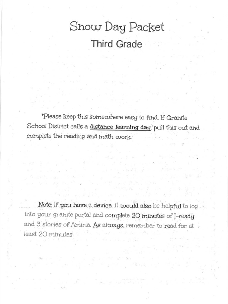 Snow Day Packet | PDF