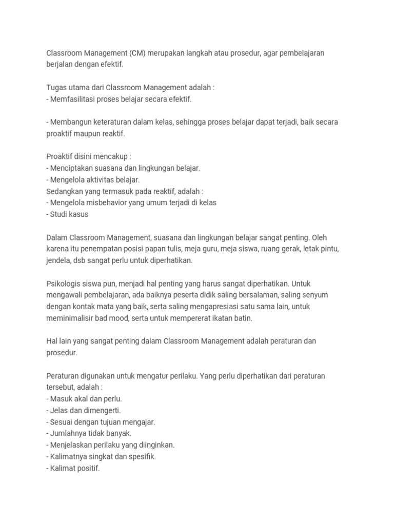 Classroom Management | PDF