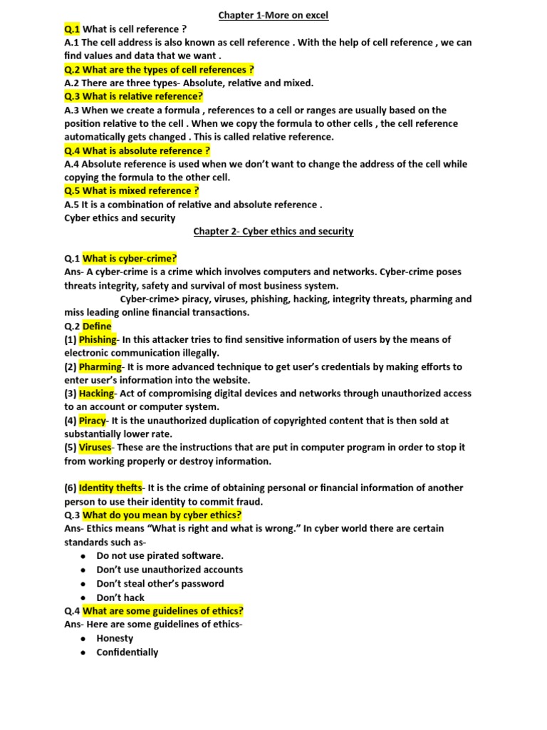 Class 5 Notes | PDF | Cybercrime | Security