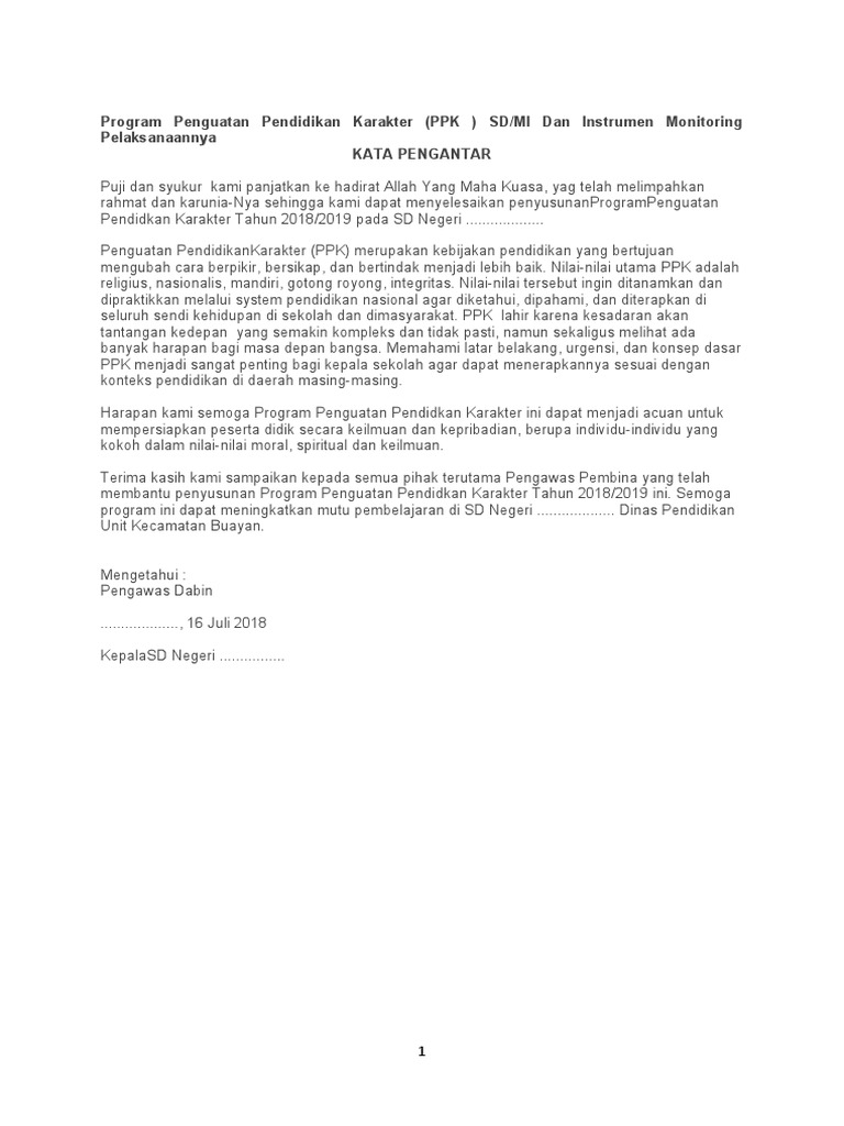 Format Program Penguatan Pendidikan Karakter | PDF | Karier & Perkembangan