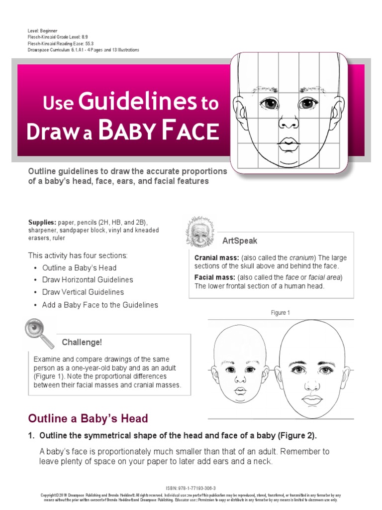 Use Guidelines To Draw A Baby Face | PDF | Skull | Face