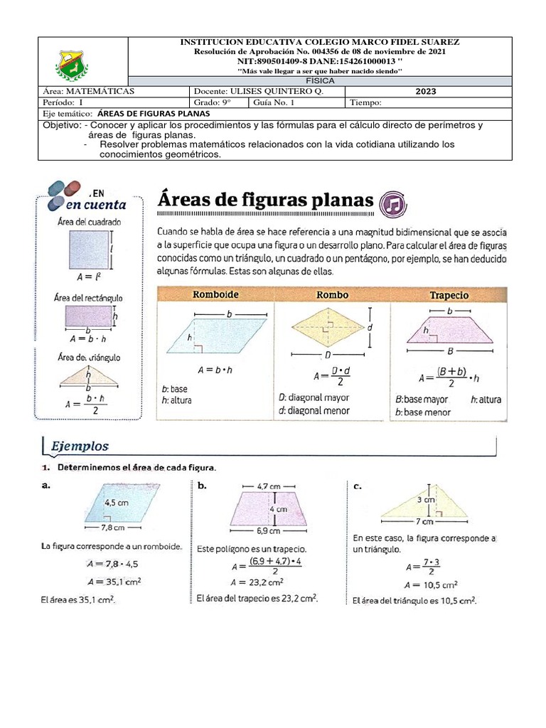 Áreas de Figuras Planas | PDF