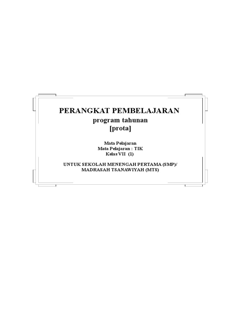 Prota TIK SMP MTS KELAS VII SilabusRPP | PDF