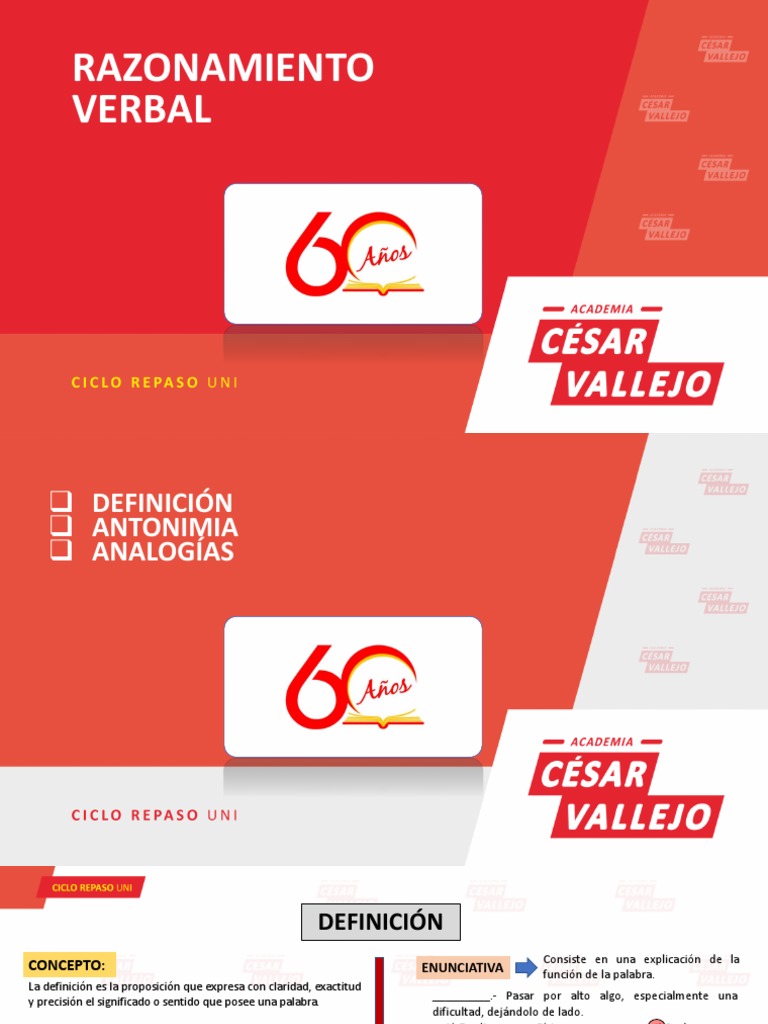 Repaso UNI Semana 01 - RV | PDF | Palabra | Interpretación (filosofía)