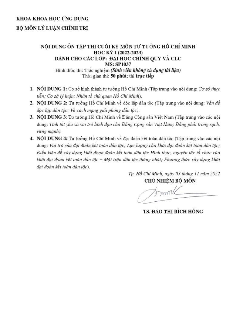 SP1037 - HK221- ÔN TẬP THI-HỆ CQ-CLC | PDF