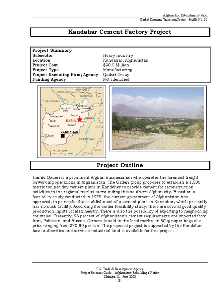 Market Transition 10-Cement Factory | PDF | Cement | Afghanistan