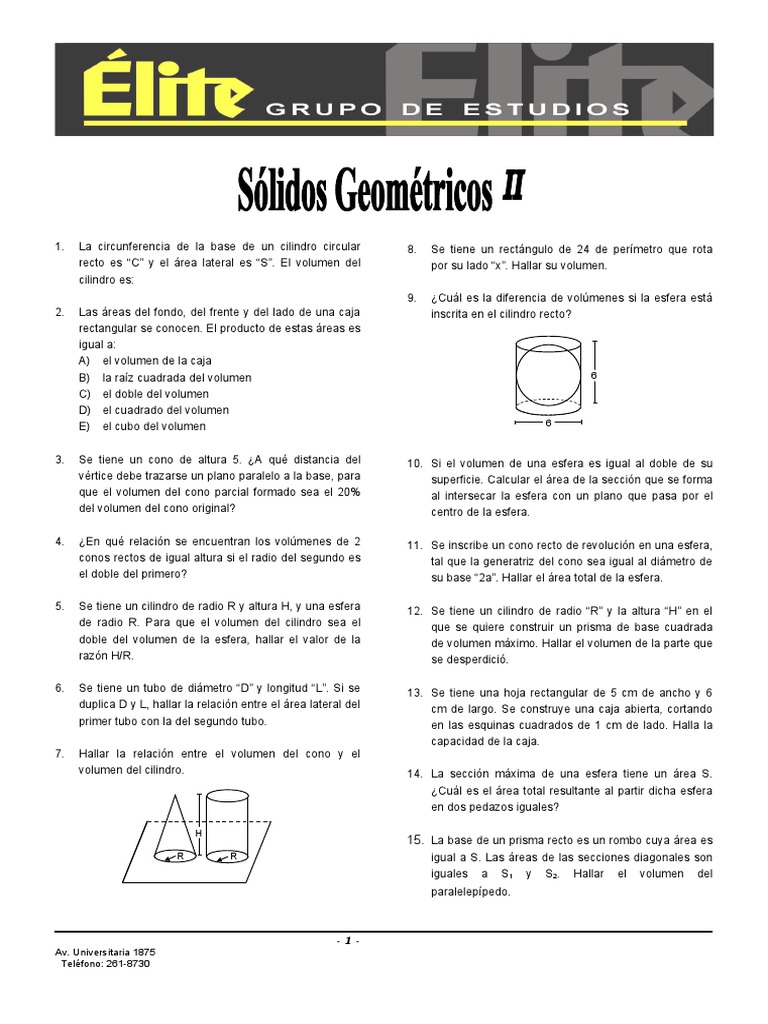 G 13.2 Sólidos Geomét | PDF | Esfera | Matemática Elemental