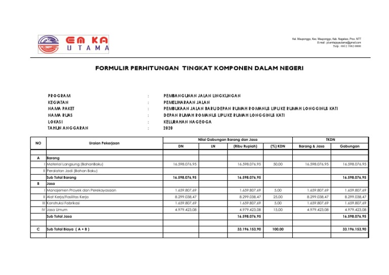 FORMULIR TKDN Ok | PDF