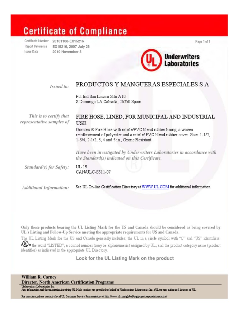 Gomtex Compendio de Certificaciones y Aprobaciones de Calidad-Opt | PDF | Pressure | Foot (Unit)