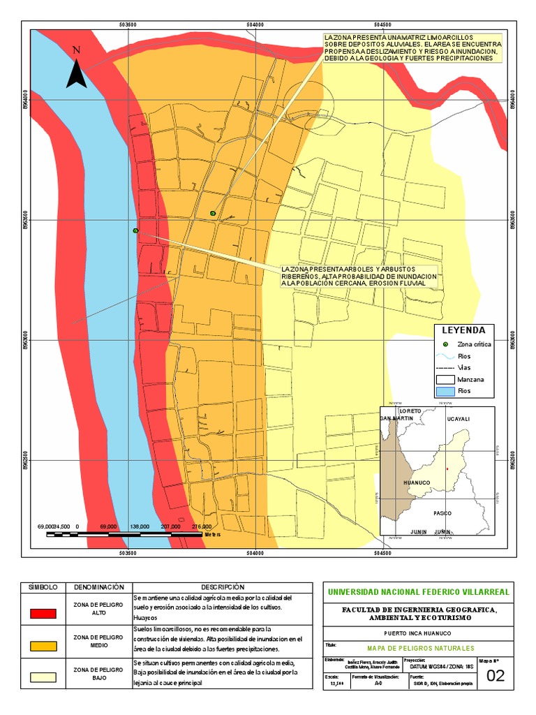 Mapa de Peligro - Puerto Inca | PDF | Inundar | Geografía Física