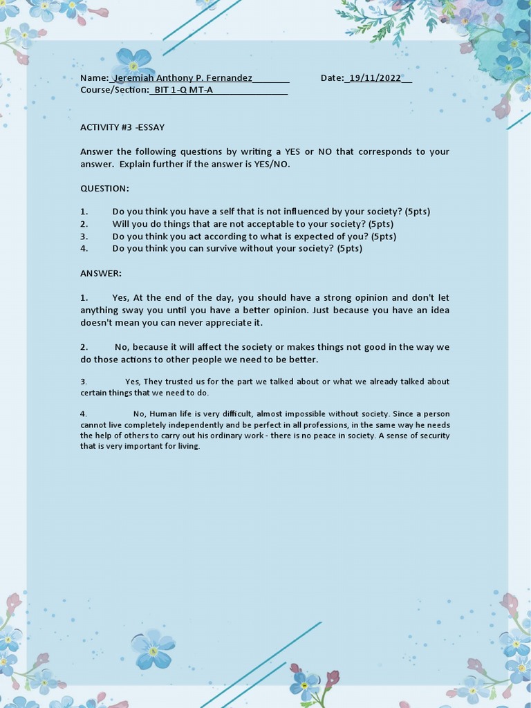 Activity #3 Uts ... | PDF