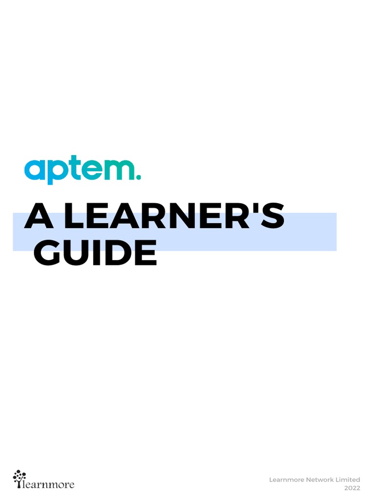 Aptem - A Learners Guide | PDF | Educational Technology | Learning Aptem - A Learners Guide | PDF | Educational Technology | Learning