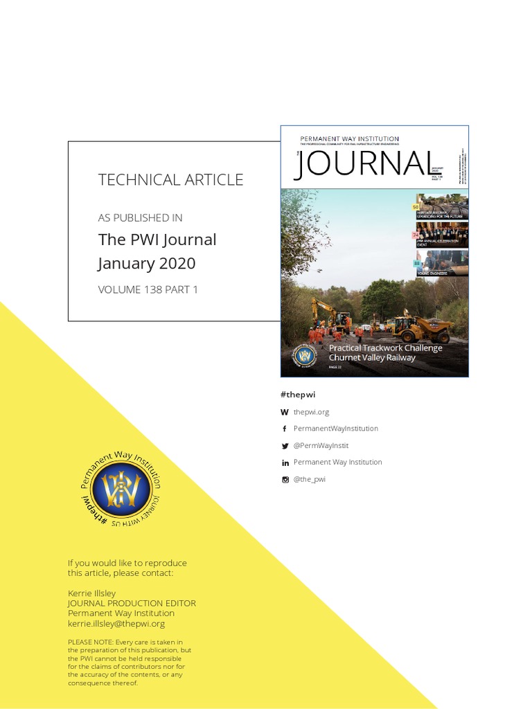 Pwi Journal 0120 Vol138 pt1 Rail Stress Track-Bridge Interaction | PDF | Bridge | Stress (Mechanics)