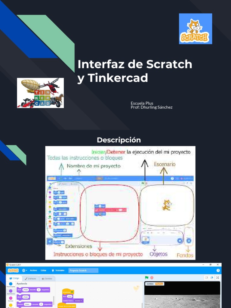 Interfaz de Scratch y Tinkercad | PDF