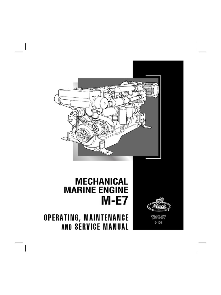 Mechanical Marine Engine: Operating, Maintenance Service Manual | PDF ...