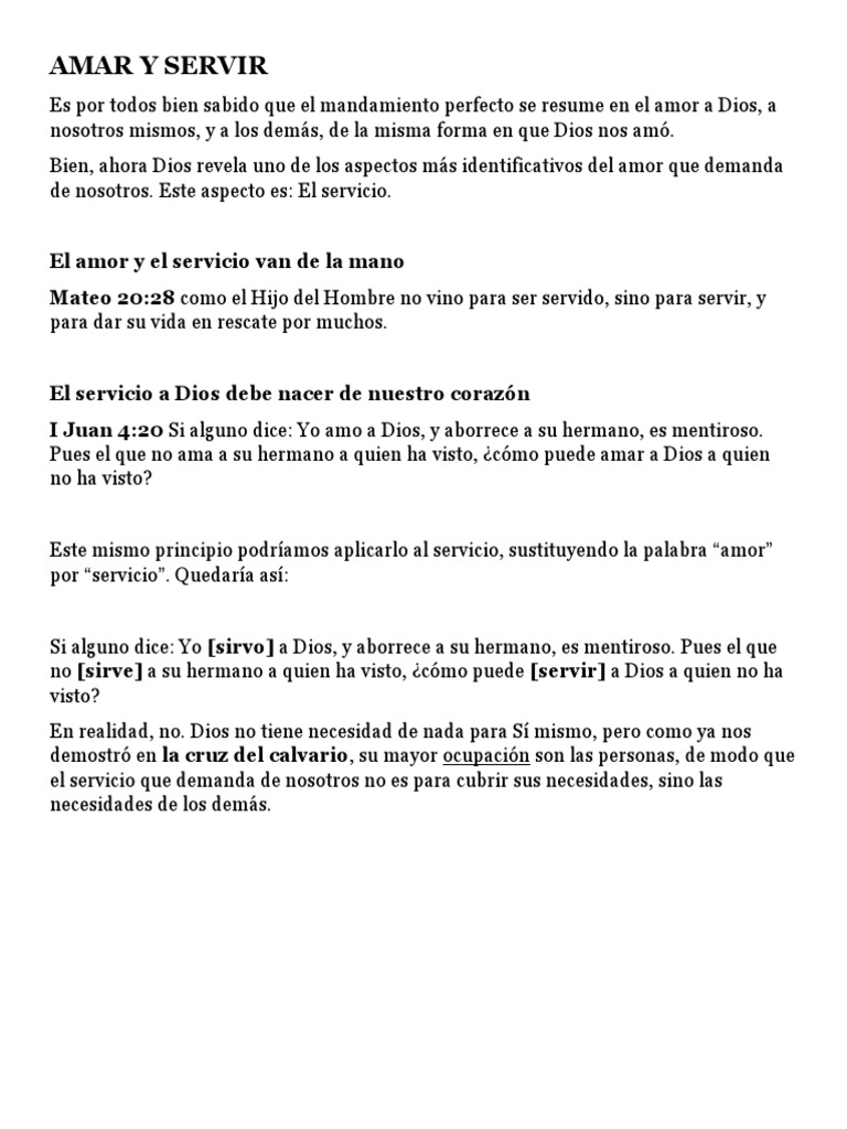 Amar y Servir | PDF
