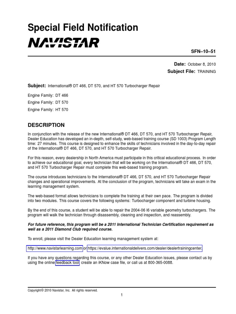 International DT 466, DT 570, and HT 570 Turbocharger Repair | PDF ...