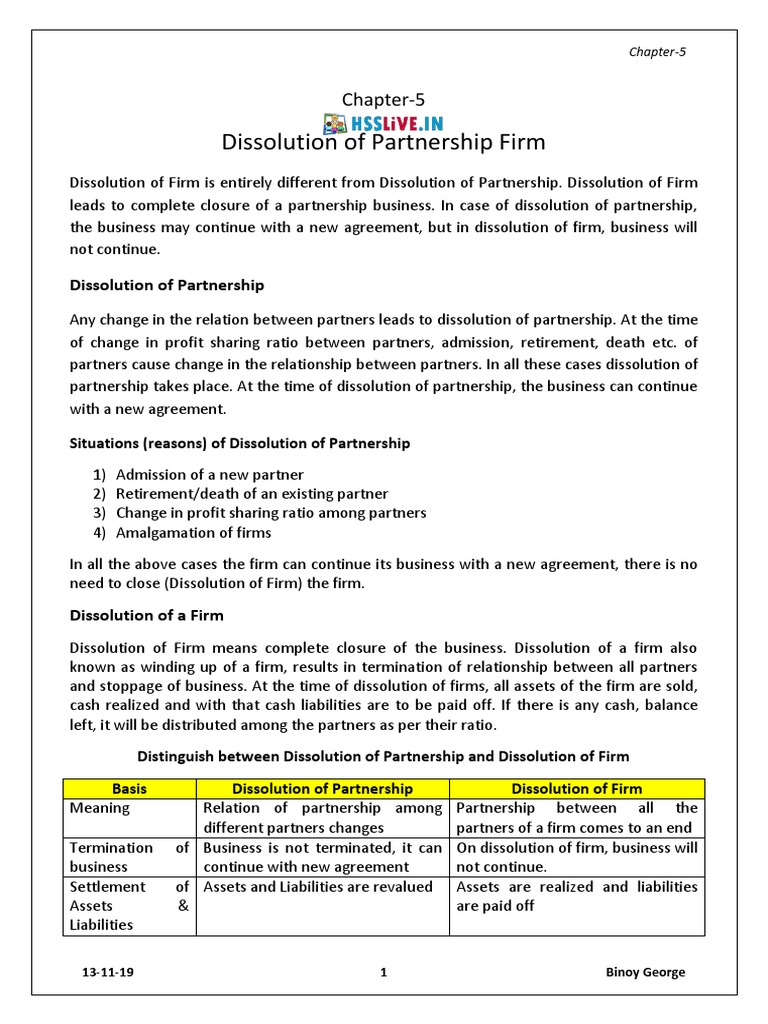 Chapter-5 Dissolution of Partnership Firm | PDF | Debits And Credits ...