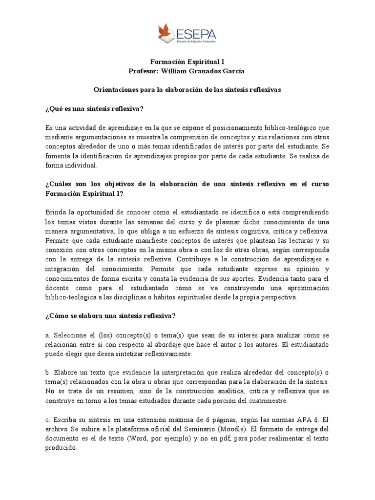 Guía Síntesis Reflexiva | PDF | Moodle | Cognición