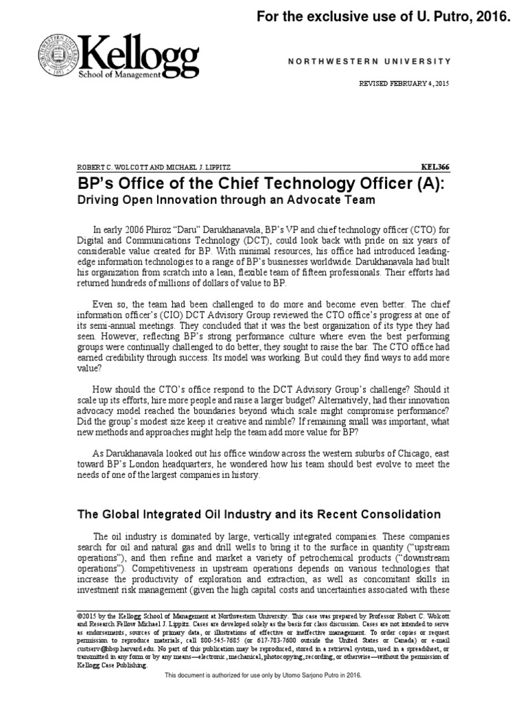 BPs Office of The Chief Technology Officer A | PDF | Petroleum | Bp