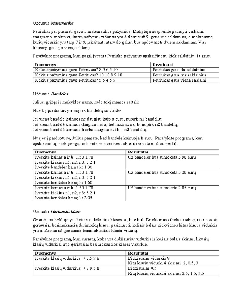 Salyginis Sakinys If Uzduotys 2 | PDF