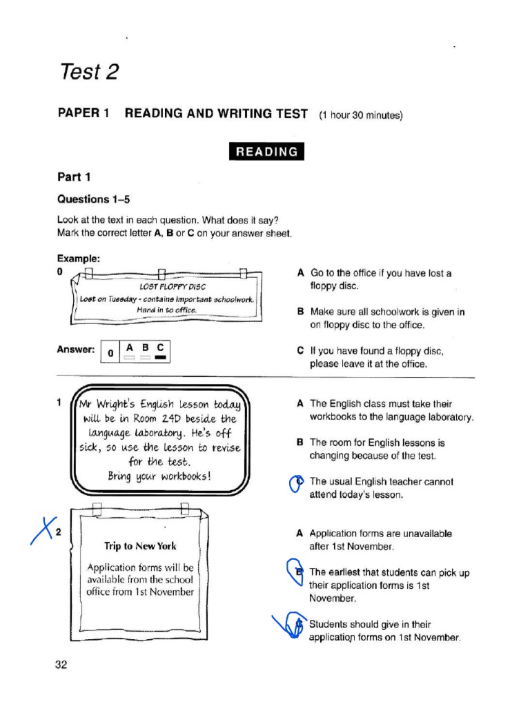 Cambridge Preliminary English Test 2 | PDF