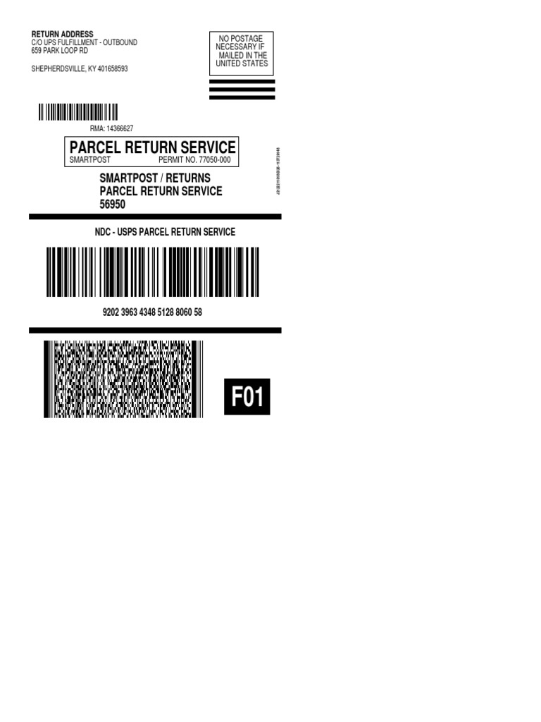 Smartpost / Returns Parcel Return Service 56950 | PDF