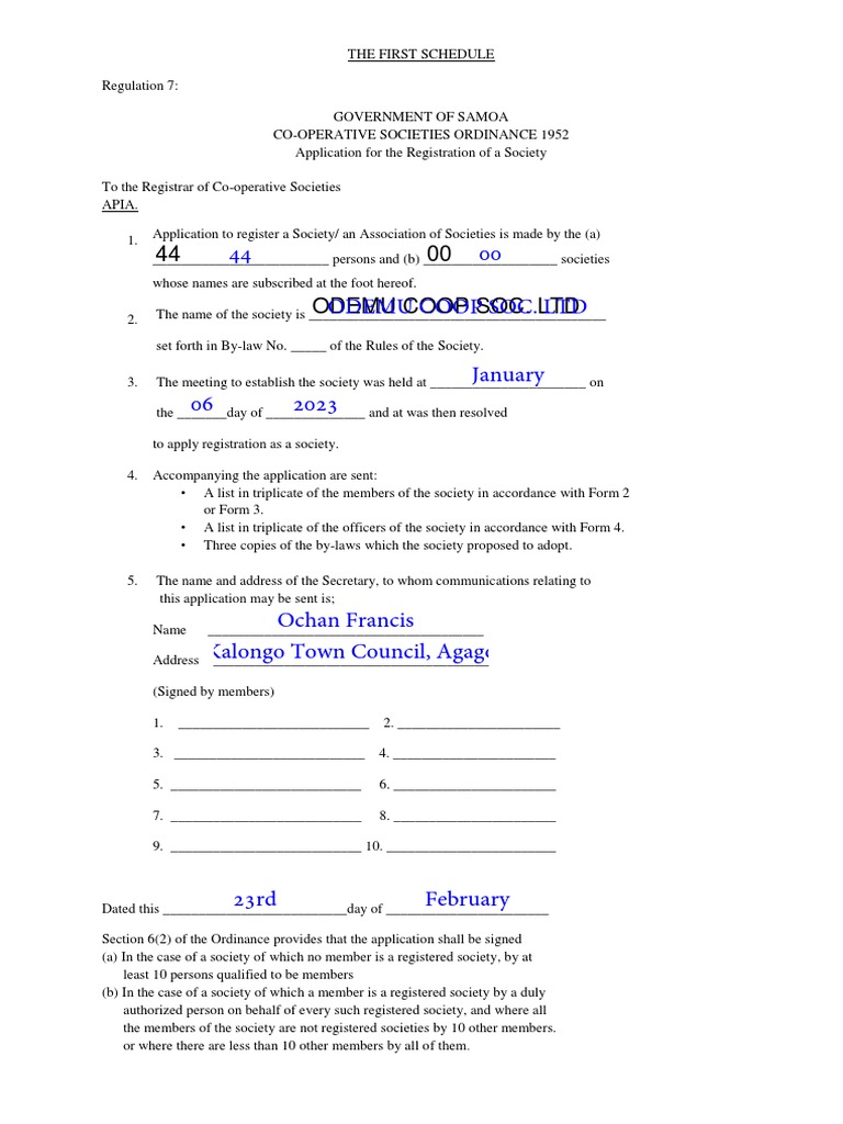 Cooperative Society Registration Application | PDF | Justice | Crime ...