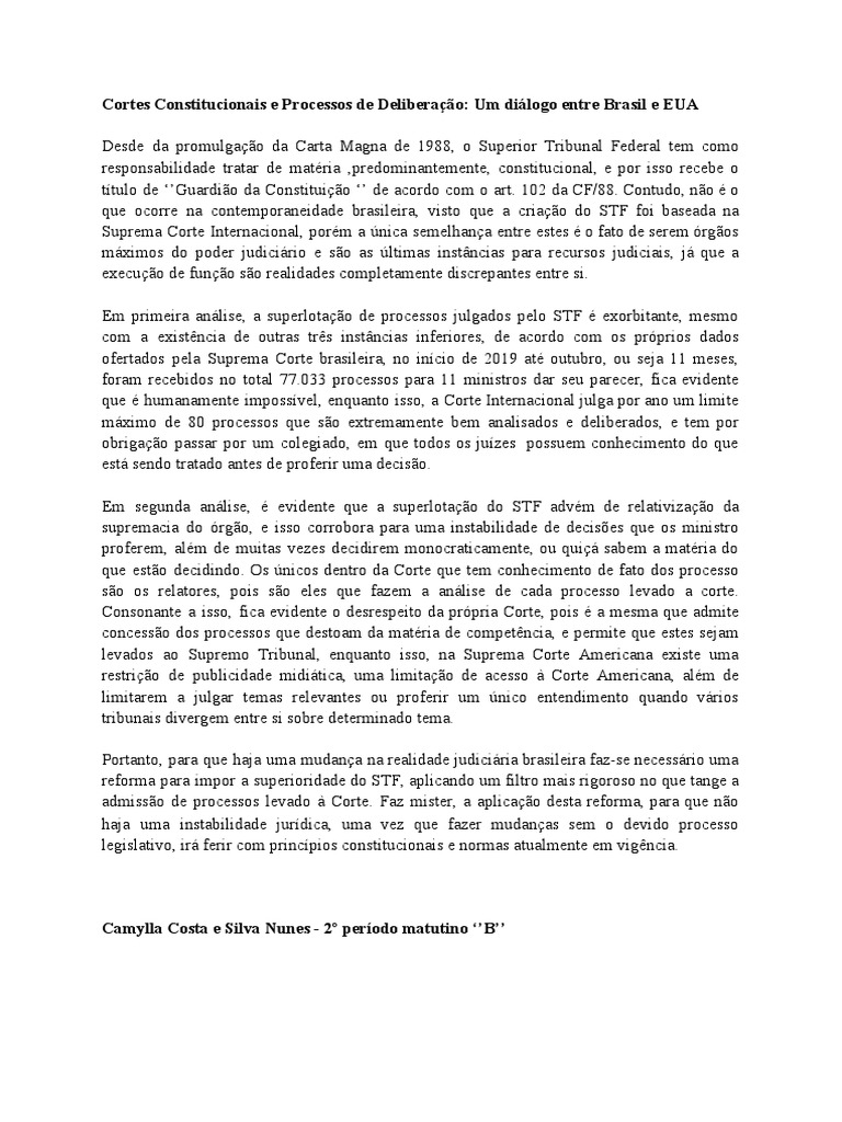 Cortes Constitucionais e Processos de Deliberação Um Diálogo Entre ... Cortes Constitucionais e Processos de Deliberação Um Diálogo Entre ...