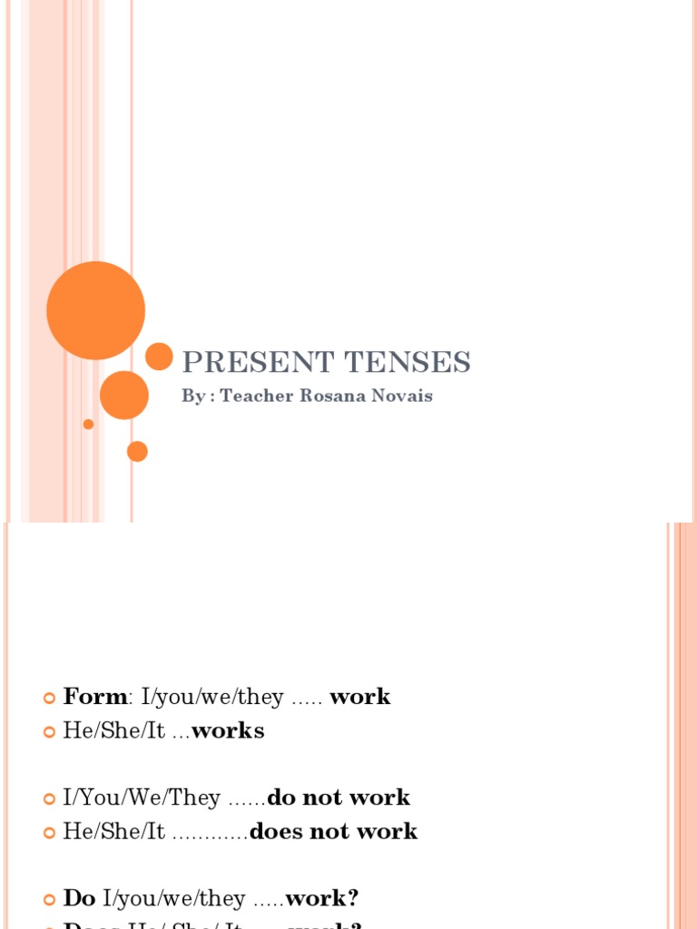 Present Tenses | PDF | Grammatical Tense | Verb