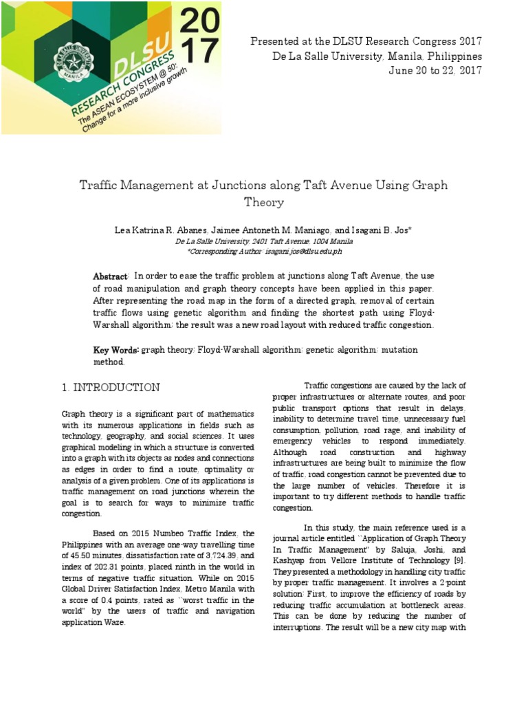 Traffic Management Study | PDF | Vertex (Graph Theory) | Traffic