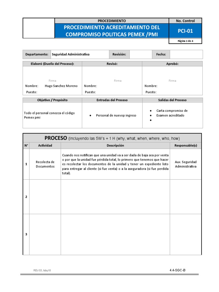 Ejemplo de Formato Proceso | PDF | Informática