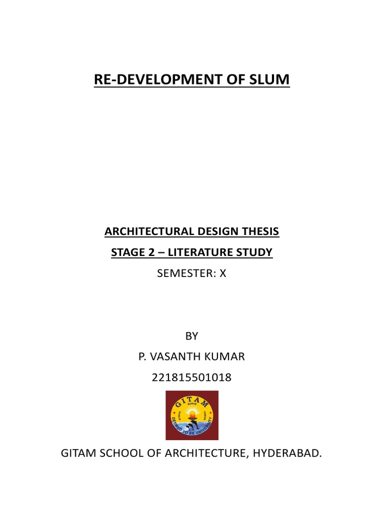 Redevelopment of Slum LITERATURE STUDY A4 | PDF | Slum | Buildings And ...