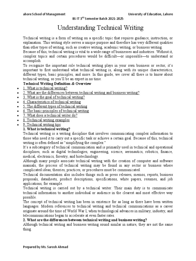 Understanding Technical Writing | PDF | Information | Documentation