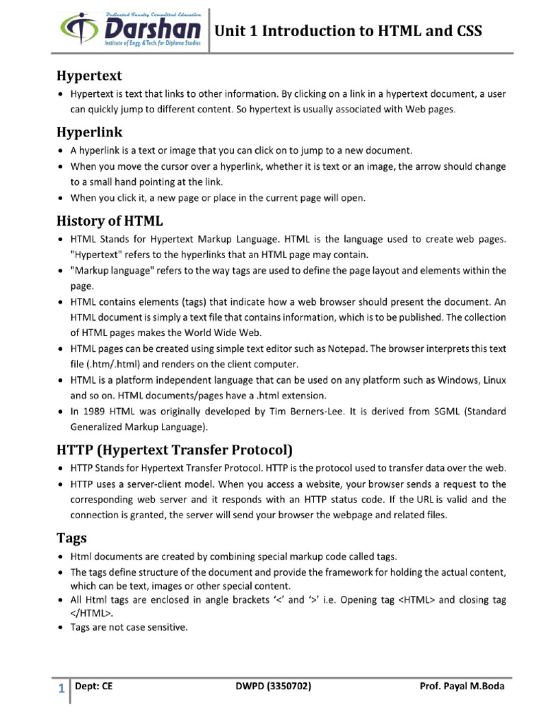 DWPD GTU Study Material E-Notes Unit-1 06072020052716AM | PDF DWPD GTU Study Material E-Notes Unit-1 06072020052716AM | PDF