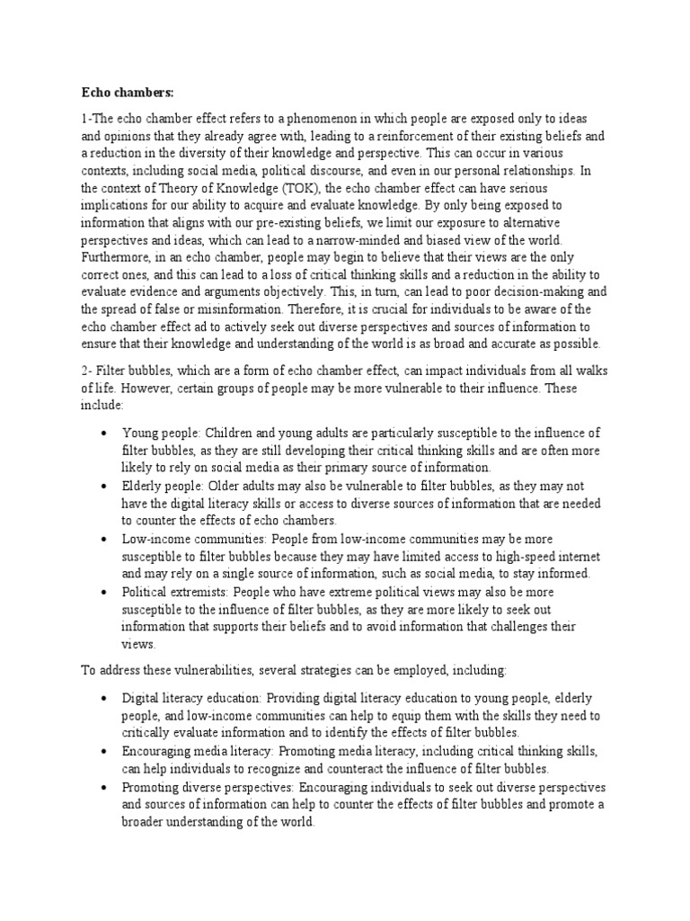 Echo Chambers | PDF | Knowledge | Critical Thinking