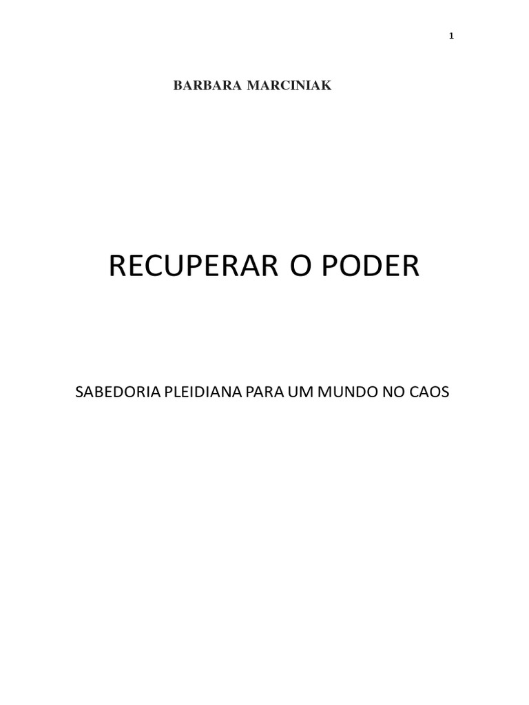 Recuperar o Poder Barbara Marciniak | PDF